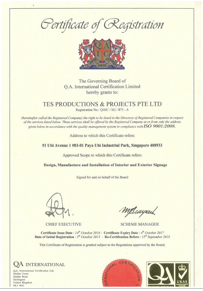 TES Productions & Projects Pte Ltd